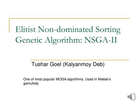 Ppt Elitist Non Dominated Sorting Genetic Algorithm Nsga Ii