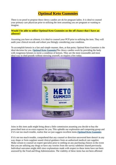 Optimal Keto Gummies Review Weight Loss Gummies That Work Or Scam