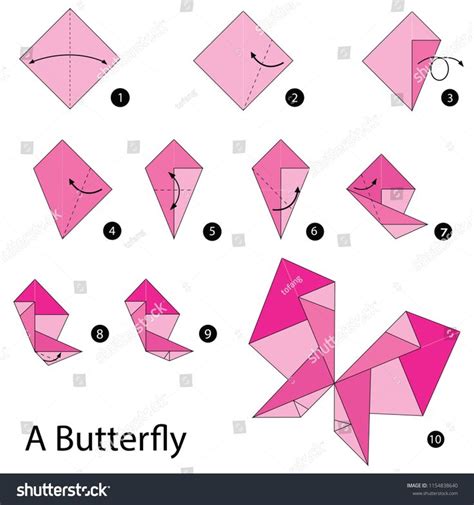 Step By Step Instructions How To Make Origami A Butterfly Step Step