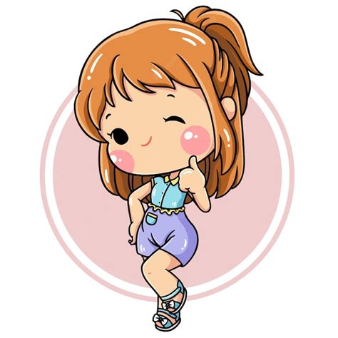 Premium Vector Illustration Of Cartoon Character Cute Girl
