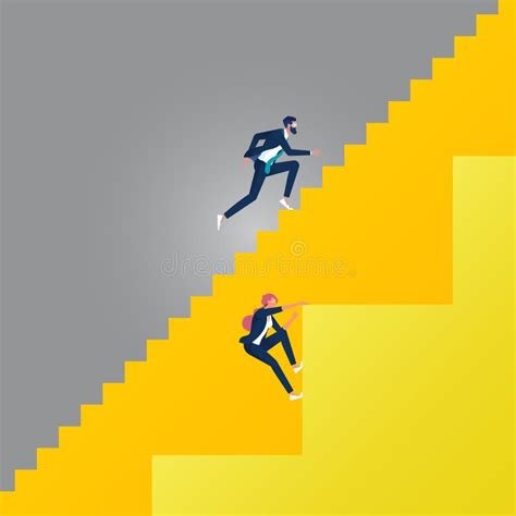 Business Gender Inequality Vector Concept Obstacles For Woman Stock