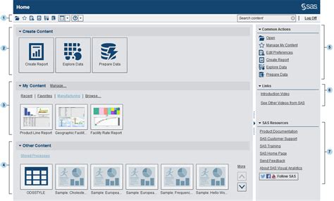 your first look at the sas visual analytics home page sas r visual