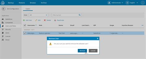 Removing Users Veeam Backup For Salesforce User Guide