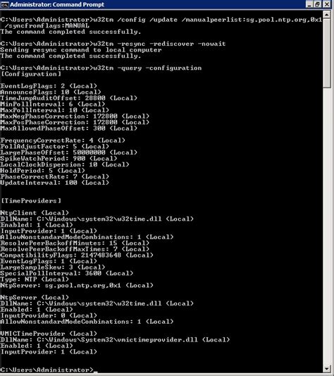 domain controller time sync command dimoans
