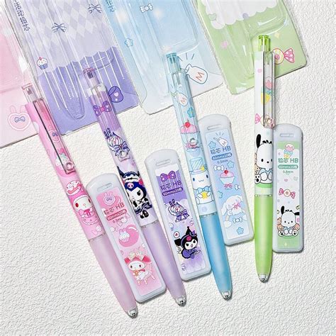 Sanrio 1 2 4pcs Cartoon Automatic Pencil Set 1pc Automatic Pencil