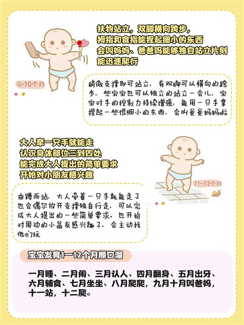 婴儿成长表1一12个月顺口溜详解（1 12月宝宝成长标准，你的宝宝发育达标了吗？） 说明书网