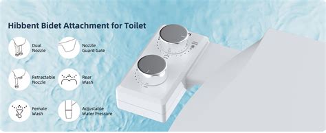 Hibbent Bidet Attachment For Toilet Non Electric Dual Nozzle For