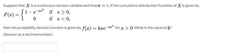 suppose the cumulative distribution function of the random