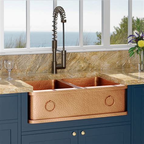 Magnus Home Products 36 Galor Copper Single Bowl Farmhouse Sink With