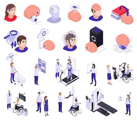 Premium Vector Brain Pathologies Diagnose Neural Implants Model