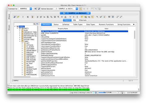 configure squirrel sql client for db2 for linux unix and windows