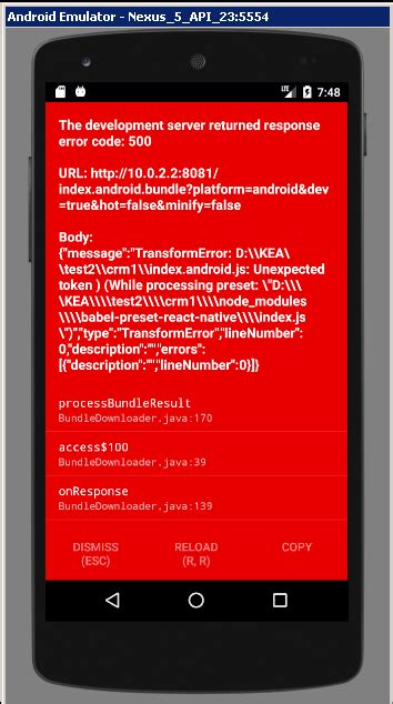 error bundling failed transformerror [ ] while