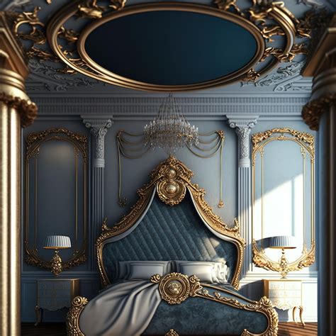 Premium Photo Luxurious Interior Bedroom In A Royal House With A Bed