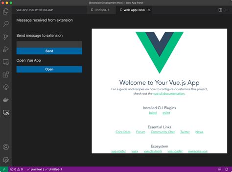 building a vs code extension using vue js
