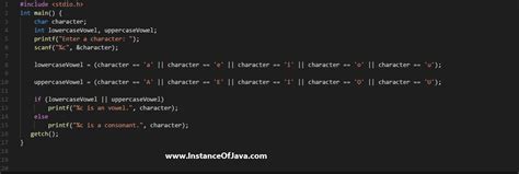 c program to check whether a character is vowel or consonant