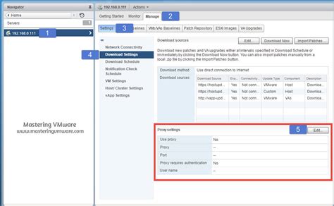 configure proxy in vum mastering vmware