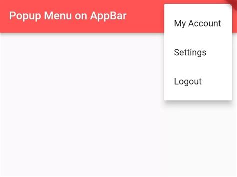 how to add ʺ⋮ʺ popup menu on flutter appbar
