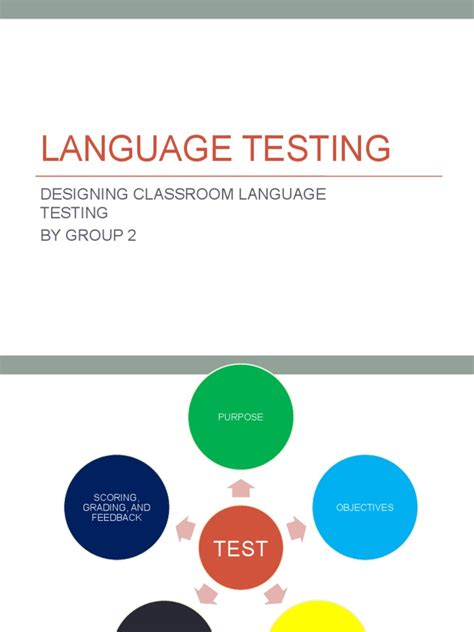 Language Testing Designing Classroom Language Tests Test