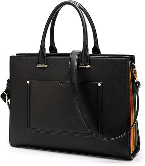 Laptop Bag For Women 13 14 Inch Multi Pocket Waterproof Pu Leather