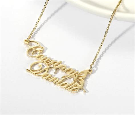Custom Two Names Necklace Couple Name Necklace Custom Name Etsy