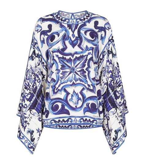 Dolce And Gabbana Silk Blend Majolica Print Top Harrods Us