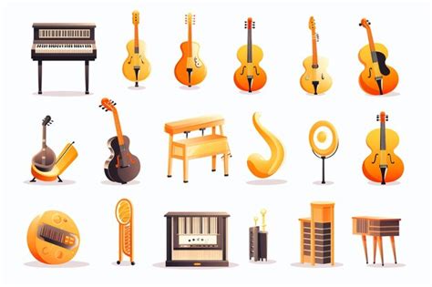 Premium Photo Set Of Vector Music Icons Isolated On White
