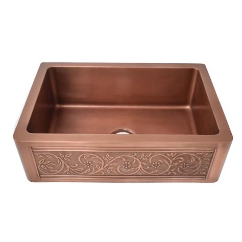 Sinkology Ganku Farmhouse Apron Front Handmade Pure 33 In Single Bowl