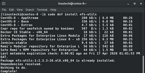 how to setup nfs server on centos 8 rhel 8