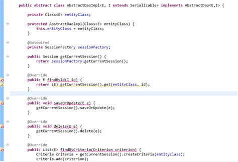 java writing dao how to override or implements the interface