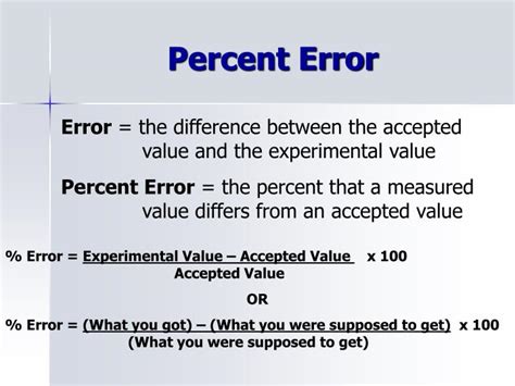 ppt unit 2 percent error powerpoint presentation id 1910392