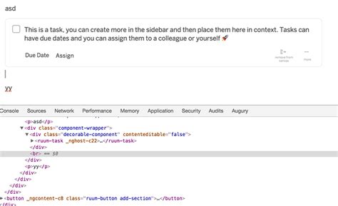 extra line break and problems with deleting node created by nodeview