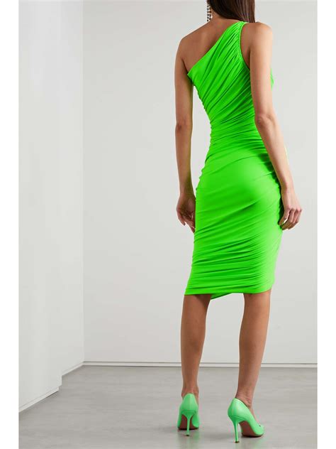 Norma Kamali Diana One Shoulder Ruched Stretch Jersey Dress Net A Porter