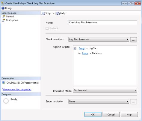 using policy based management for checking sql server