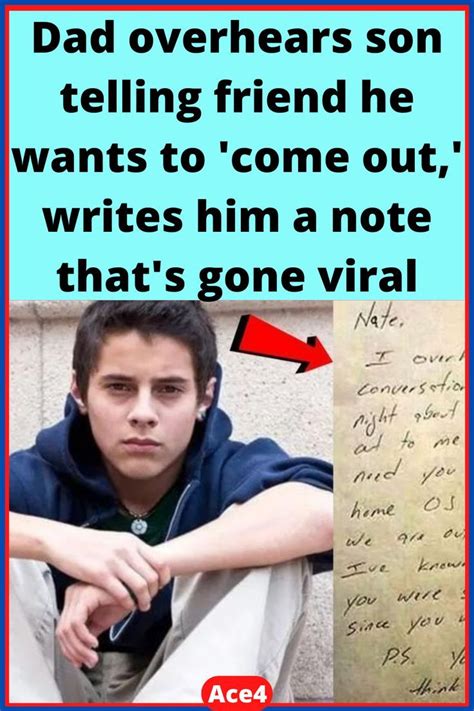 Dad Overhears Son Telling Friend He Wants To Come Out Writes Him A