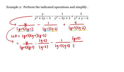 Math 1a 1b Pre Calculus Adding And Subtracting Rational Expressions