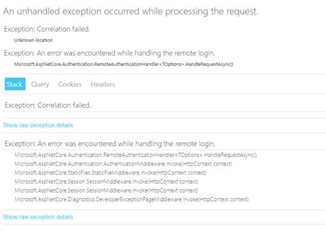 an unhandled exception occurred while processing the request 已解决 博问 博客园