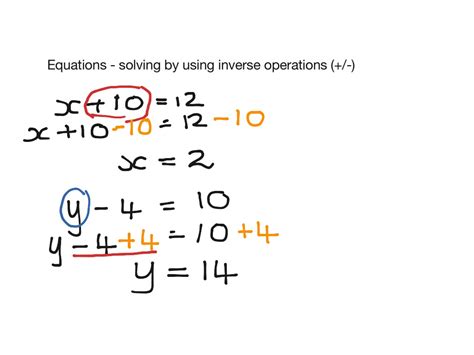 Equations Solving By Using Inverse Operations Math Showme