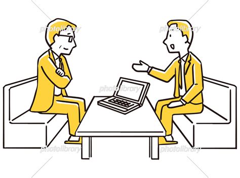 パソコンを使って商談するビジネスマン イラスト素材 [ 7142170 ] フォトライブラリー Photolibrary