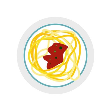 Icône De Pâtes Italiennes Dans Un Style Plat Isolé Sur Fond Blanc