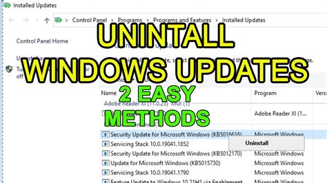 How To Uninstall Windows Updates Windows 10 11 To Get Rid Off Errors