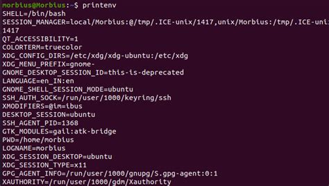 bash print all environment variables and values