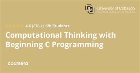 computational thinking with beginning c programming coursera