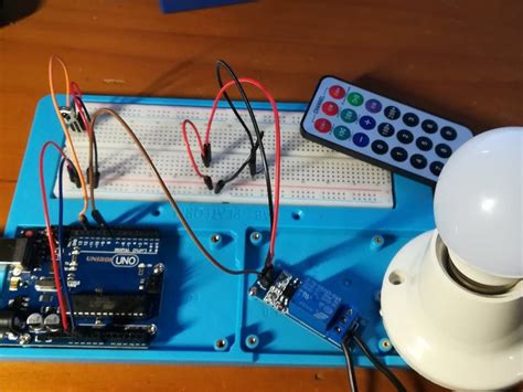 turn on ac light 110 220v with arduino relay and ir remote hackster