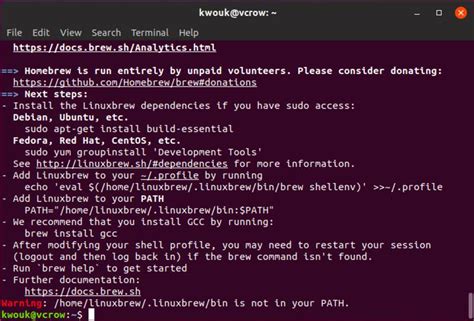 how to use homebrew to install software on linux and