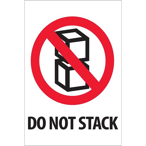 do not stack labels stickers 4 x 6 red white black