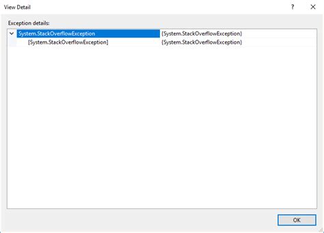 unhandled exception of type ‘stackoverflowexception