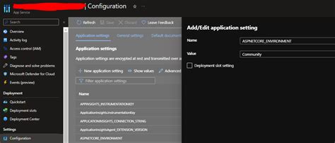 how do i transform appsettings json in a core mvc project