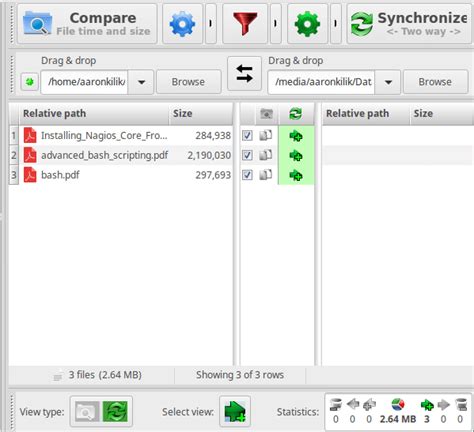 freefilesync compare and synchronize files in ubuntu