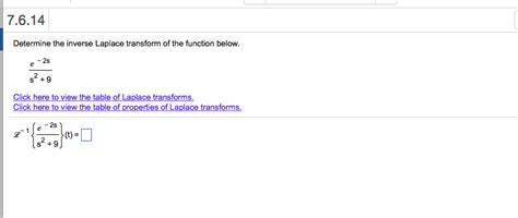 solved 7 6 14 determine the inverse laplace transform of