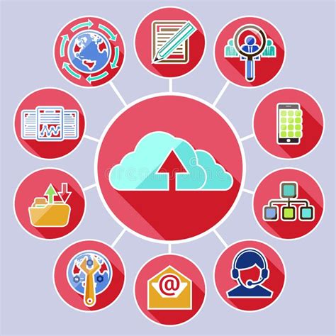 Cloud Computing Services And Data Sharing Concept Stock Vector